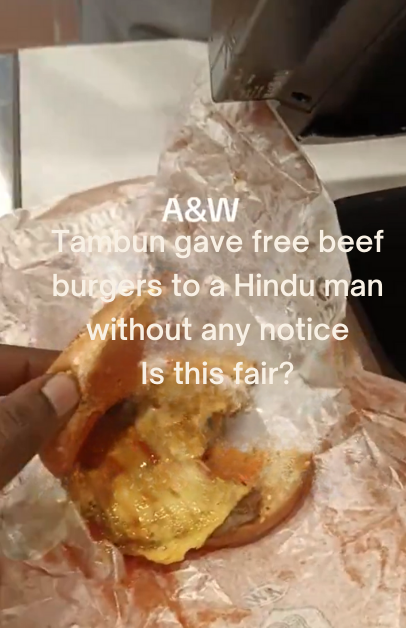 Indian Customer Confronts A&W Staff Over Beef Burger - Wake Up Singapore