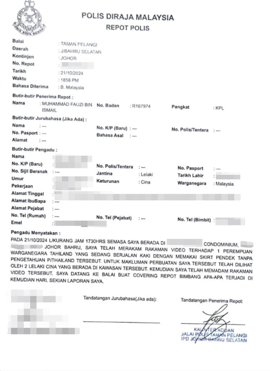 JB Man Fired After Viral Upskirt Video; Files Police Report for Safety ...