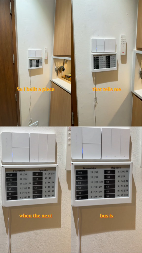 Singaporean’s DIY Bus Schedule Display Goes Viral - Wake Up Singapore