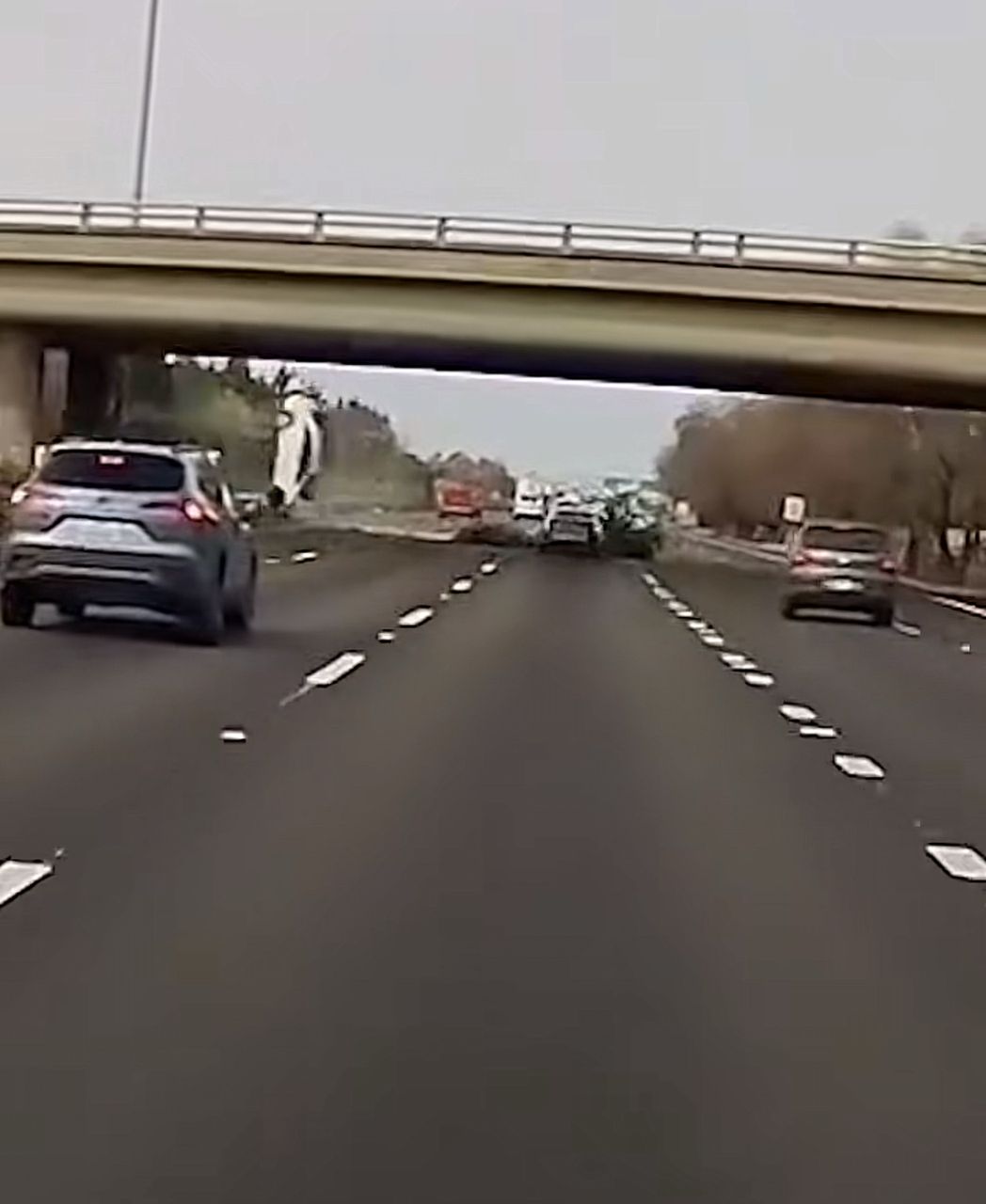 Car Flies Off Sacramento Overpass onto Busy Freeway, Driver in Stable ...