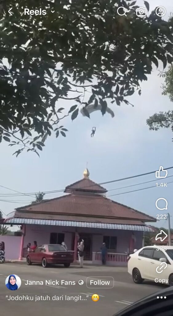 M'sian Paratrooper Crashes Into Motorcyclist While Landing Due to ...