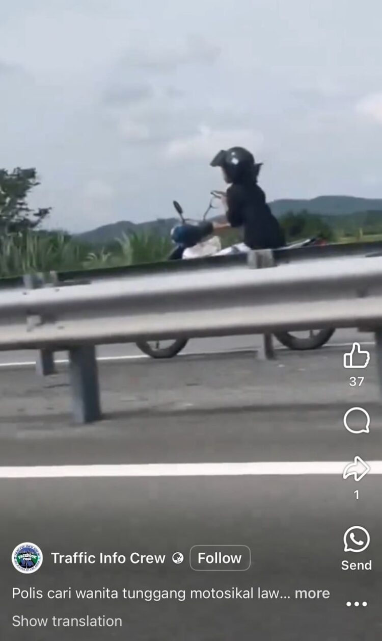 Woman Seen Riding Motorcycle Against Traffic on the North-South ...