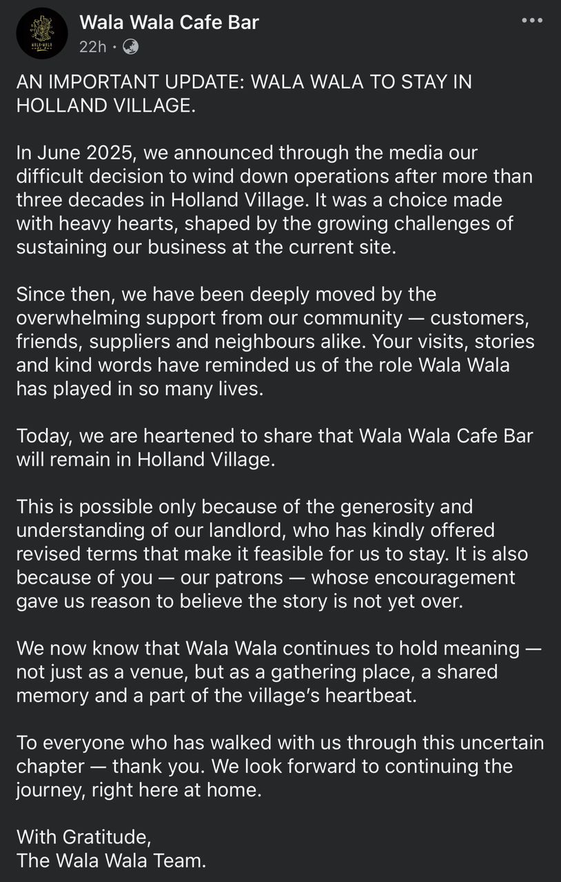 Wala Wala Lives On in Holland Village After Surprise Reprieve - Wake Up ...